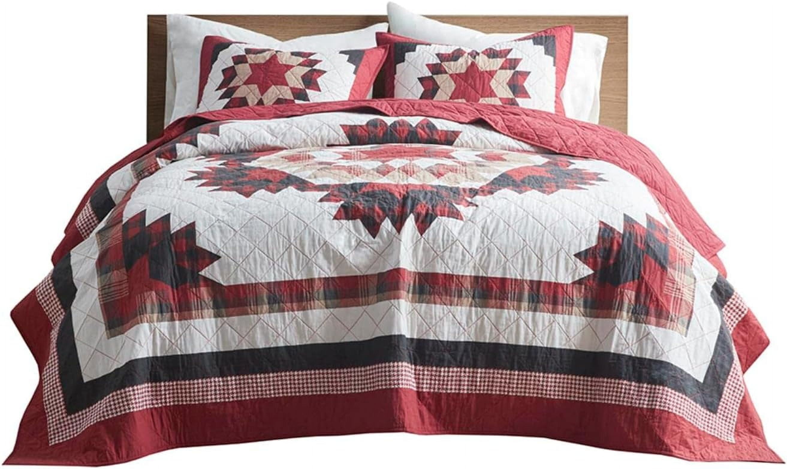 Compass Reversible Quilt Set - Cottage Styling Reversed To Solid Color ...