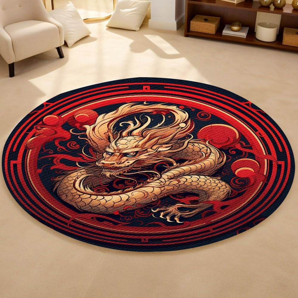 Compass Rose Nautical Round Area Rug, maritime circle carpet for office ...