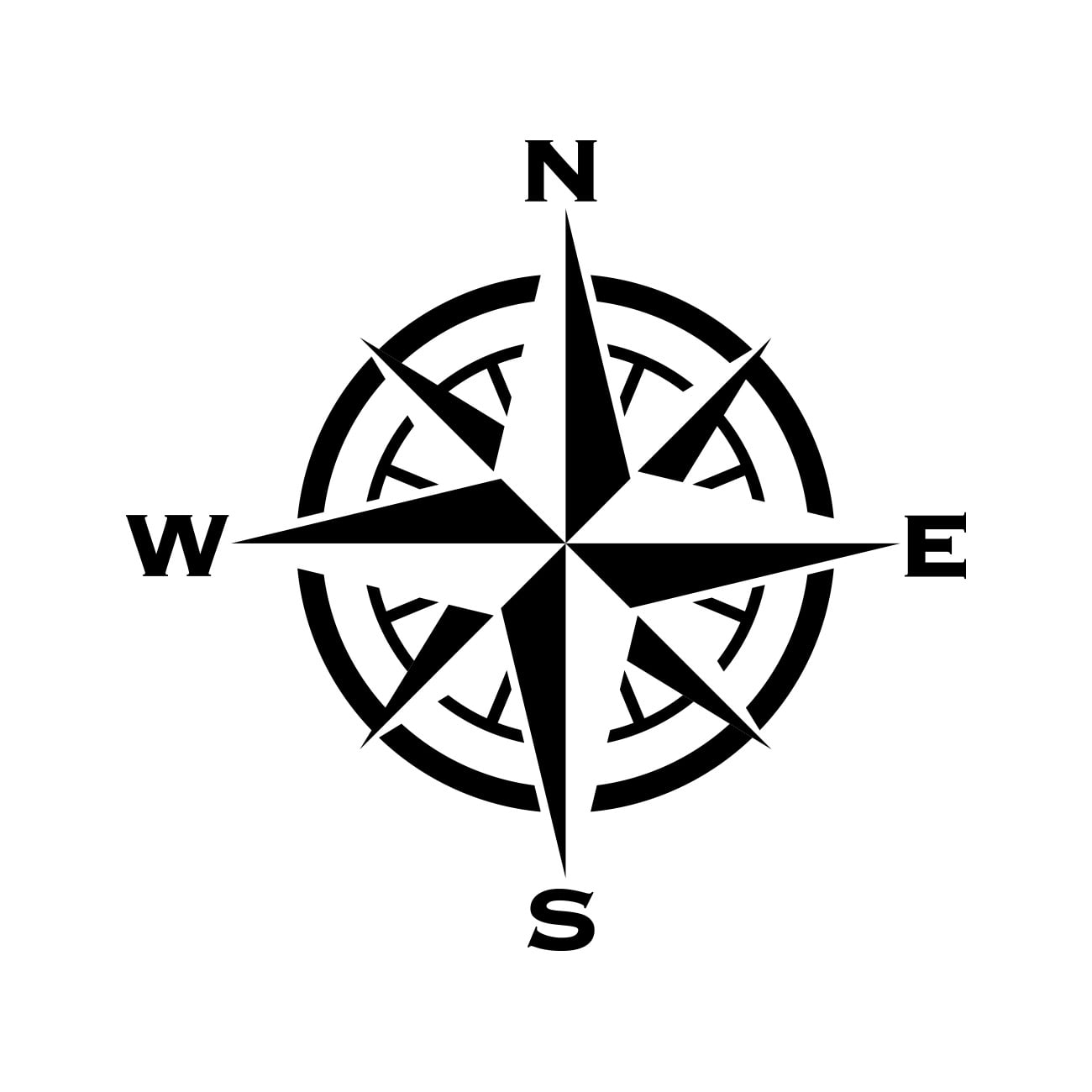 Compass Rose Sticker Decal Die Cut - Self Adhesive Vinyl - Weatherproof ...