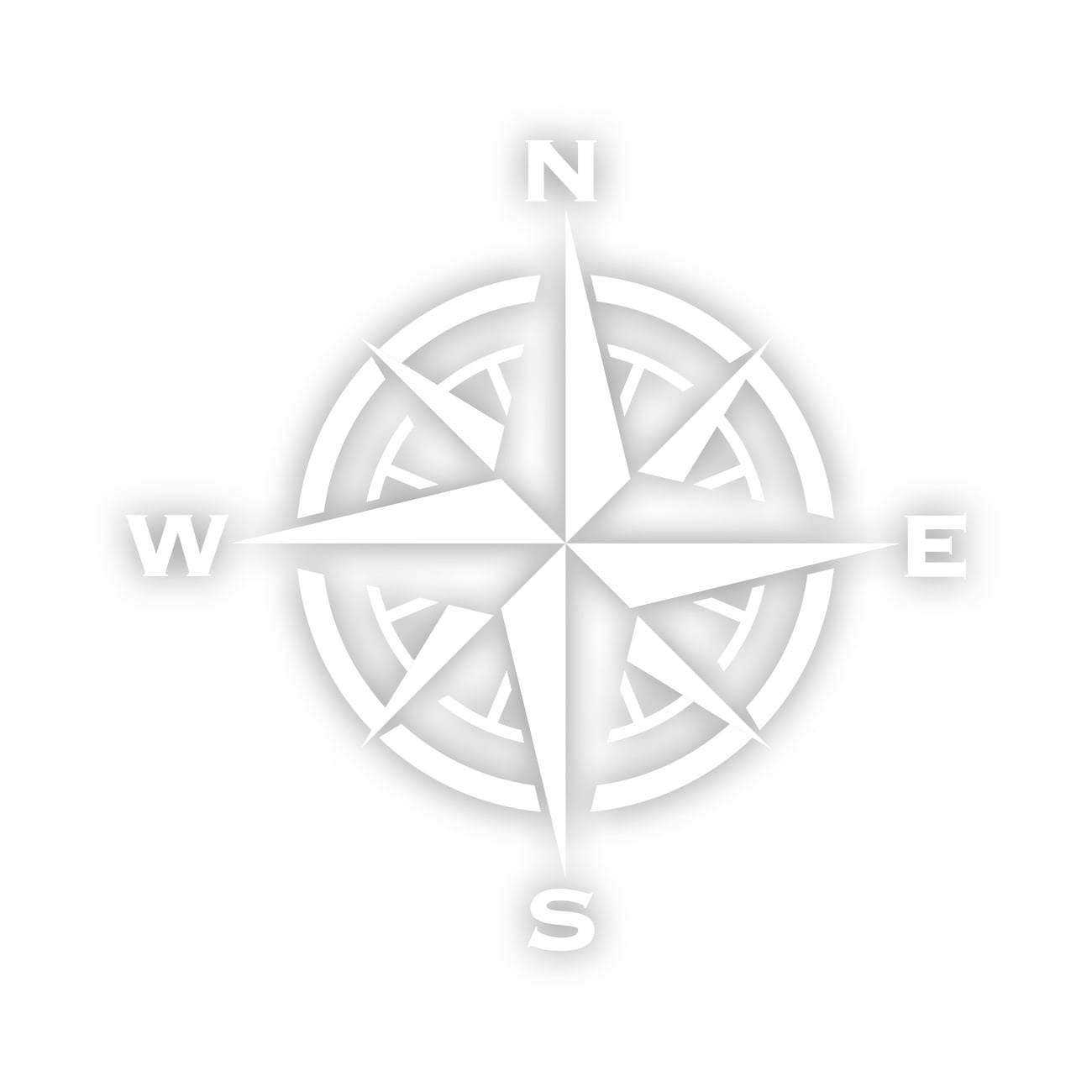 Compass Rose Sticker Decal Die Cut - Self Adhesive Vinyl - Weatherproof ...