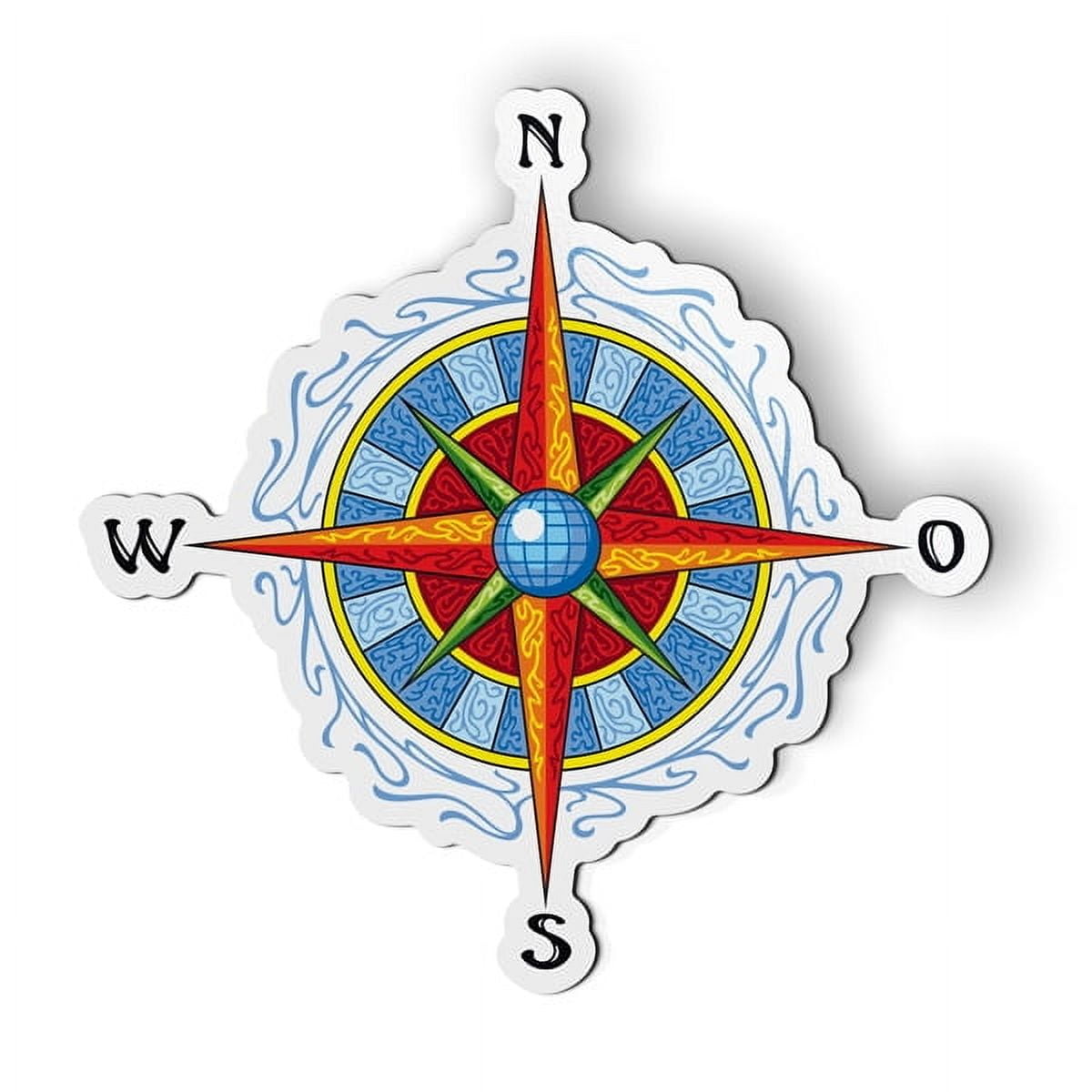 Compass Rose Travel Directions Explore - 5.5" Magnet for Car Locker Refrigerator - Walmart.com