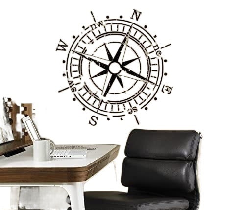 Compass Rose Wall Vinyl Decal Nautical Marine Sea Wall Sticker Home ...