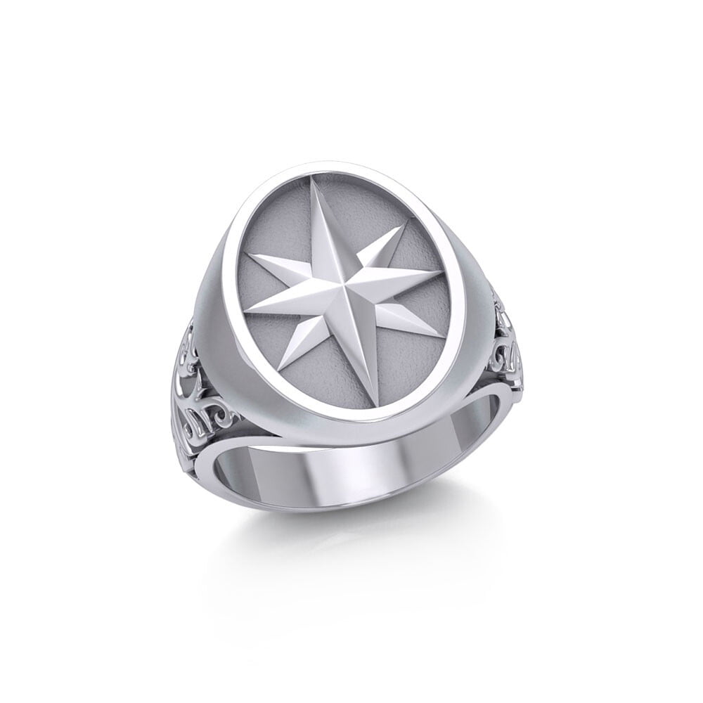 Compass Signet Ring 925 Sterling Silver Fine Sea Adventure Nautical ...