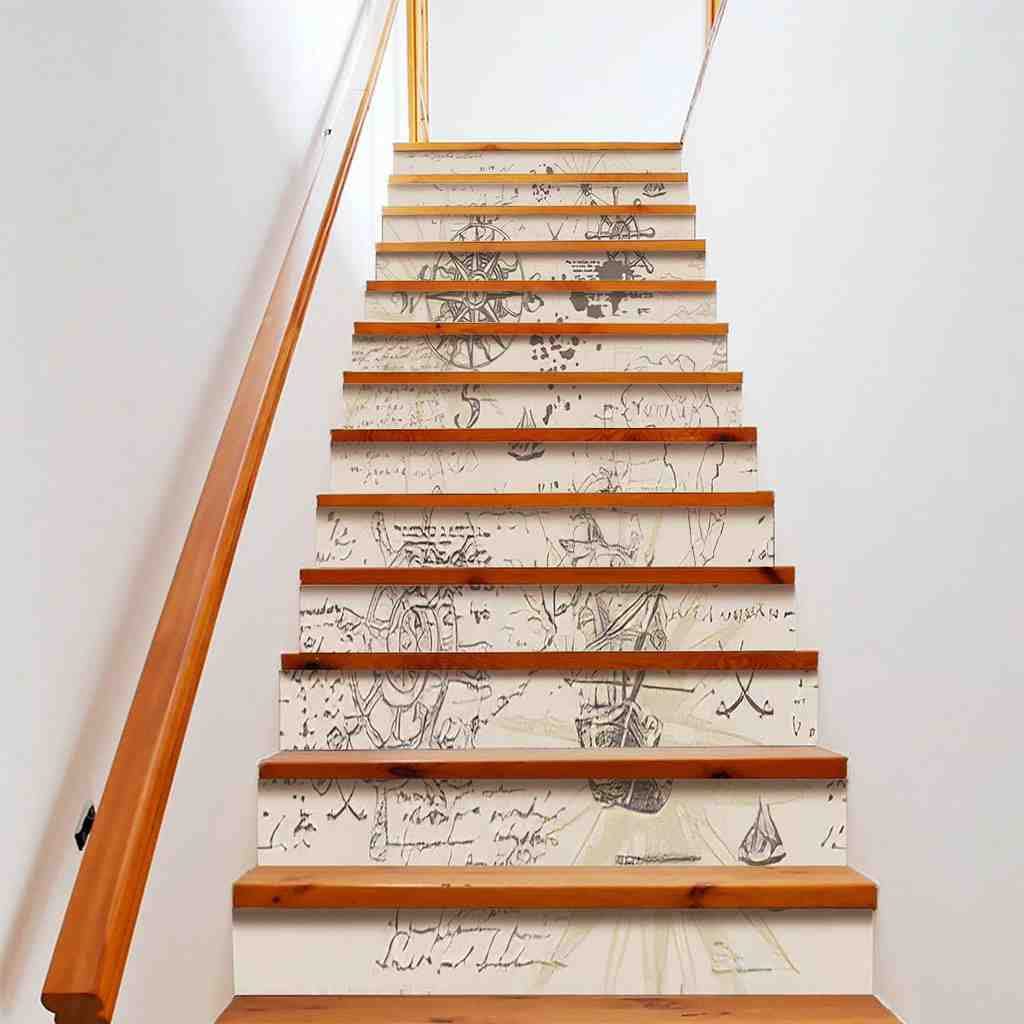 Compass Stair Decals l Theme Stair Decals Vintage Navigator Adventure ...