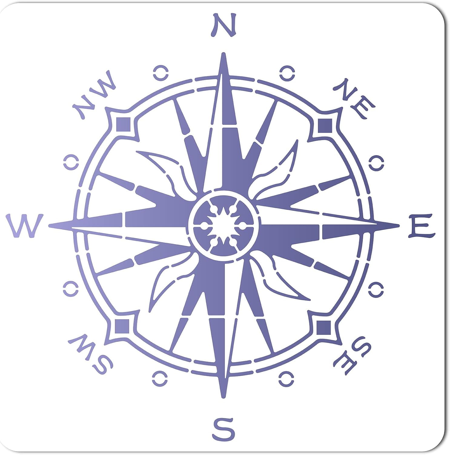 Compass Stencil Template 11.8x11.8 Inch Large Reusable Plastic Square ...