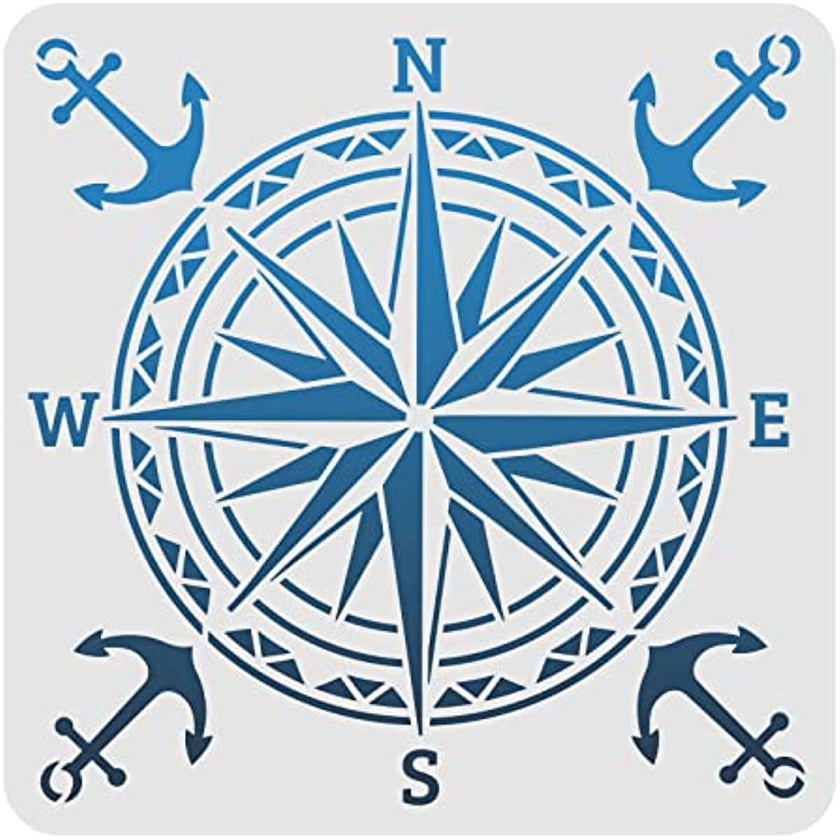 Compass Stencils Template 11.8x11.8inch Plastic Compass Drawing ...