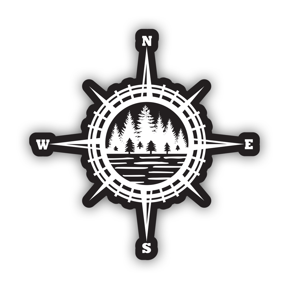 Compass Sticker Decal - Self Adhesive Vinyl - Weatherproof - Made in ...