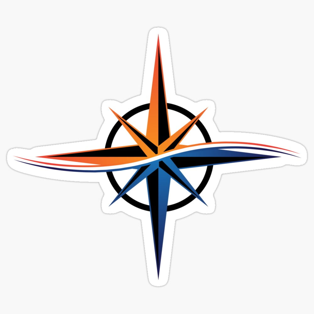 Compass Sticker Phone Decal Water Bottle Stickers Car Decals, Laptop ...