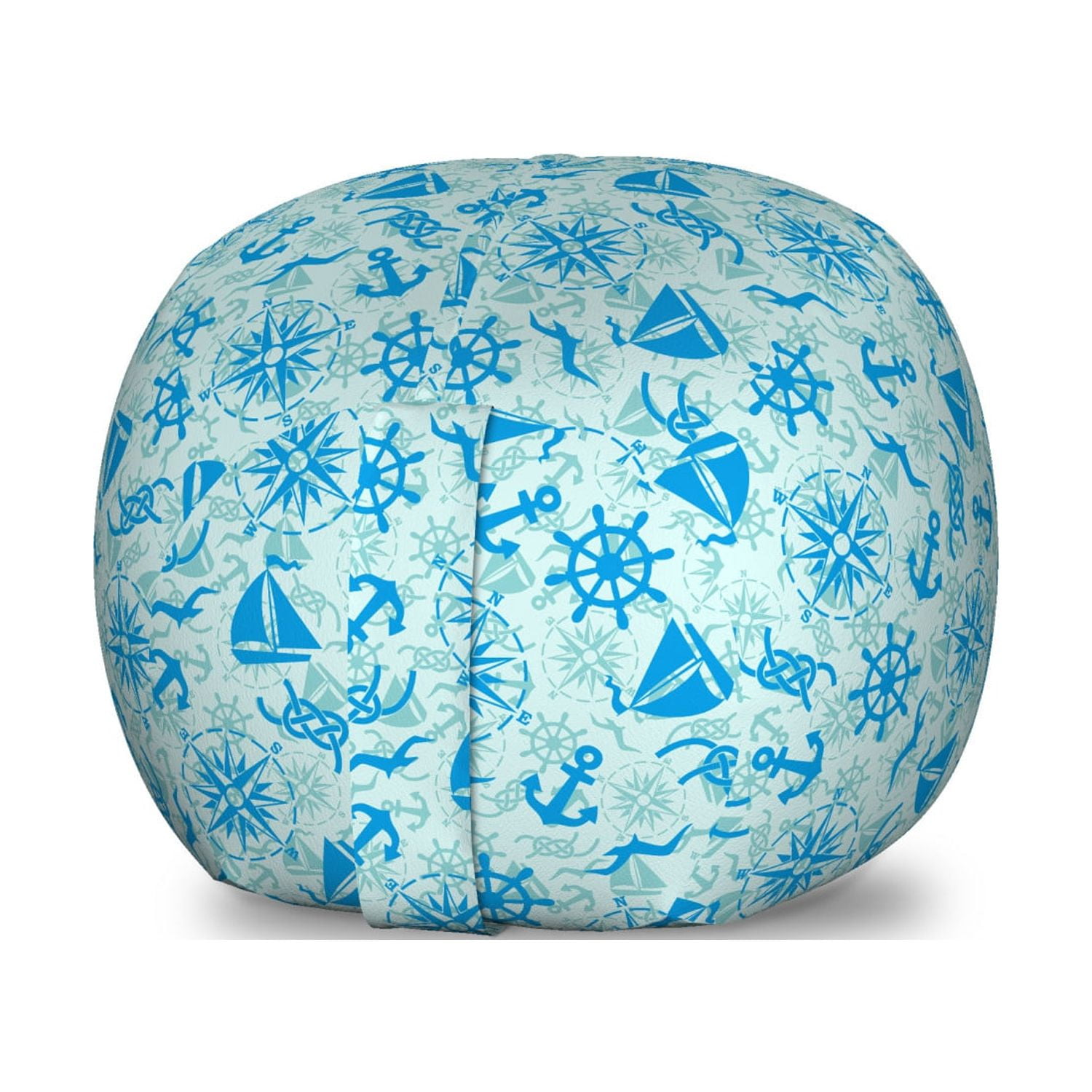 Compass Storage Toy Bag Chair, Various Nautical with Seagulls Anchor ...