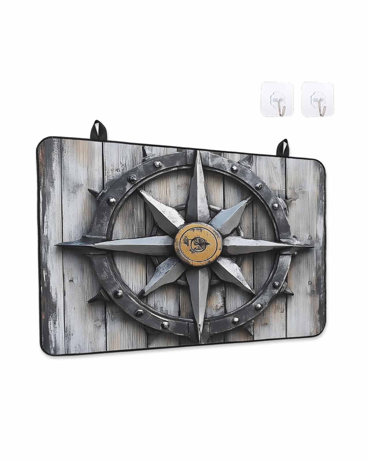 Compass Stove Top Covers for Electric Stove, 28'x20'' Nautical Wood ...