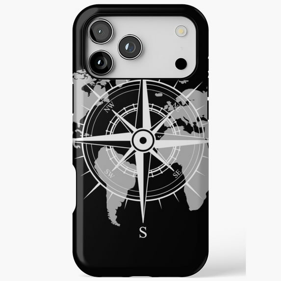 Compass World Map Adventure Gift For iPhone 11-17 Pro Max Phone Tough ...