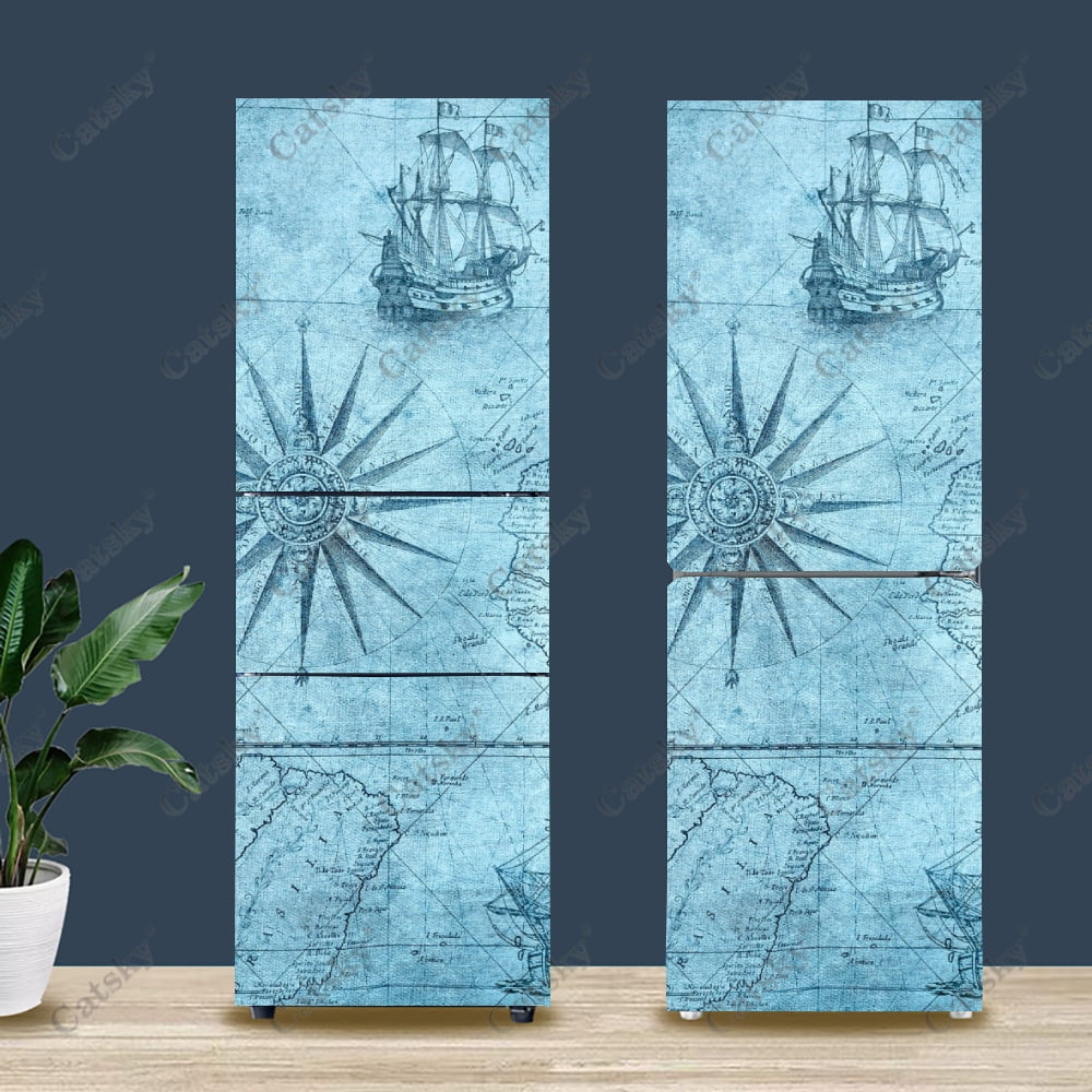 Compass abstract steampunk Refrigerator Stickers Home Decor Kitchen ...