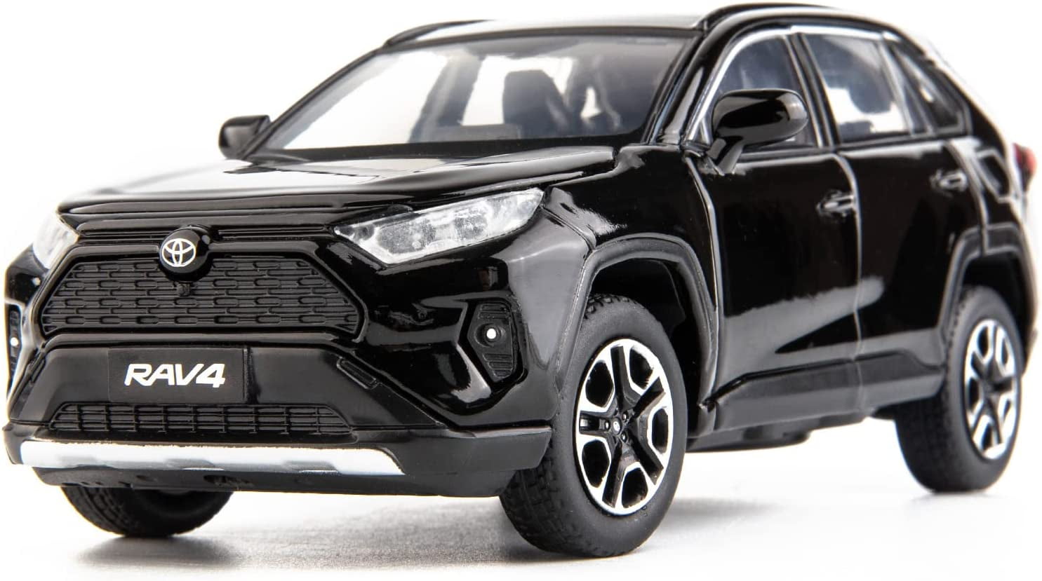 Compatible for 1:32 Diecasting Alloy RAV4 Car Model Toy Car,Front Wheel Steering Car with Lights ...