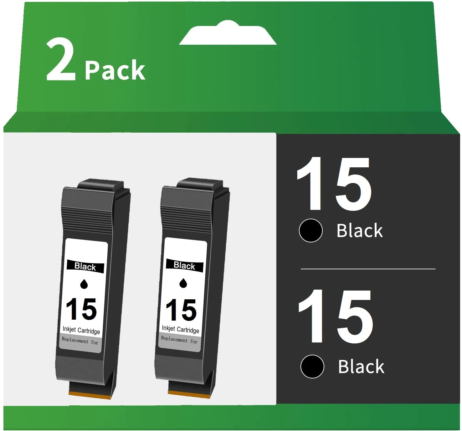 Compatible 15 Black Ink Cartridge High Yield Replacement for HP 810 812 ...