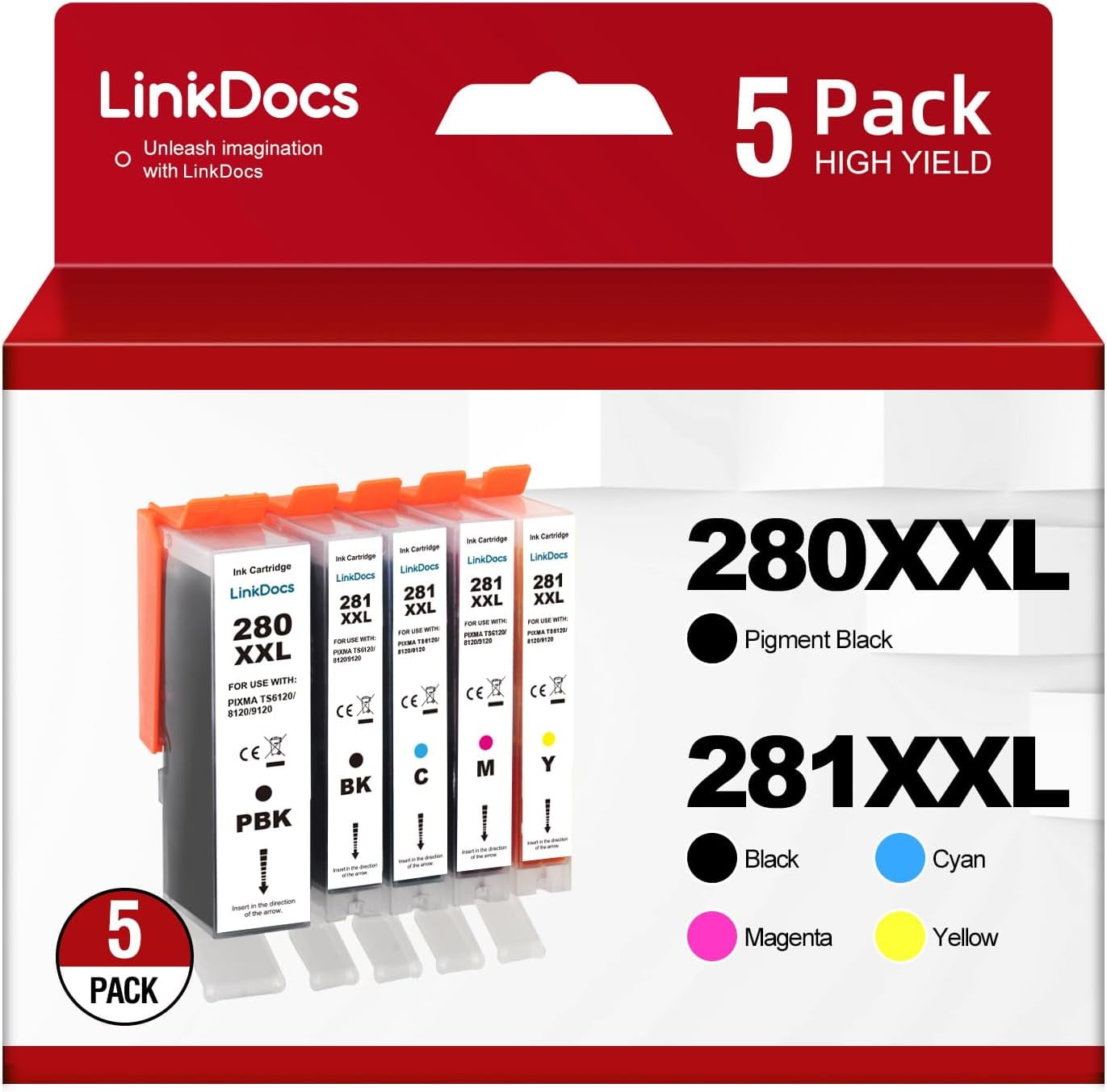 Compatible 280XXL 281XXL Ink Cartridge Replacement for Canon PGI-280XXL ...