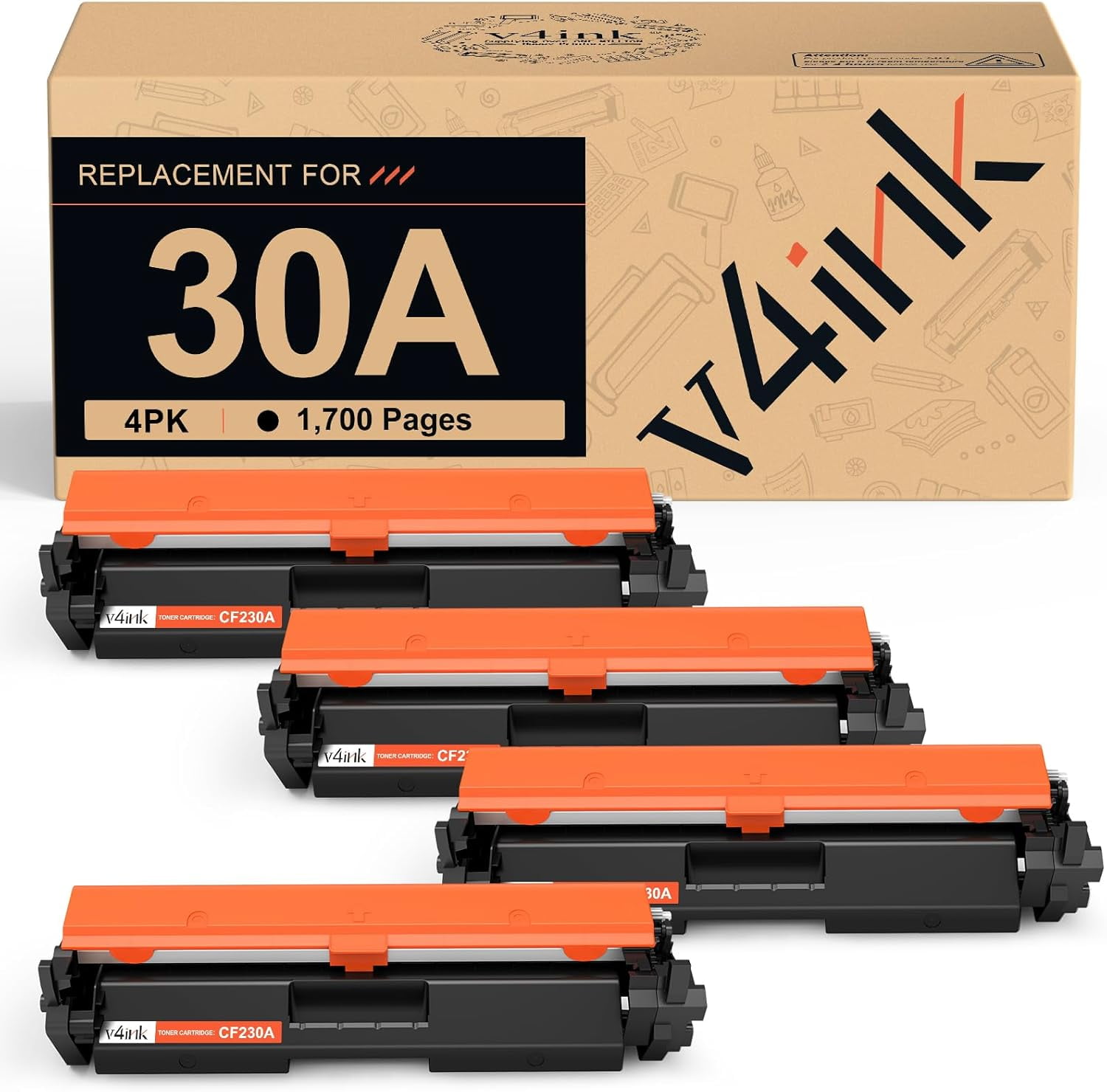 Compatible 30A CF230A Toner Cartridge Replacement for HP 30A 30X CF230A Toner Cartridge Black ...