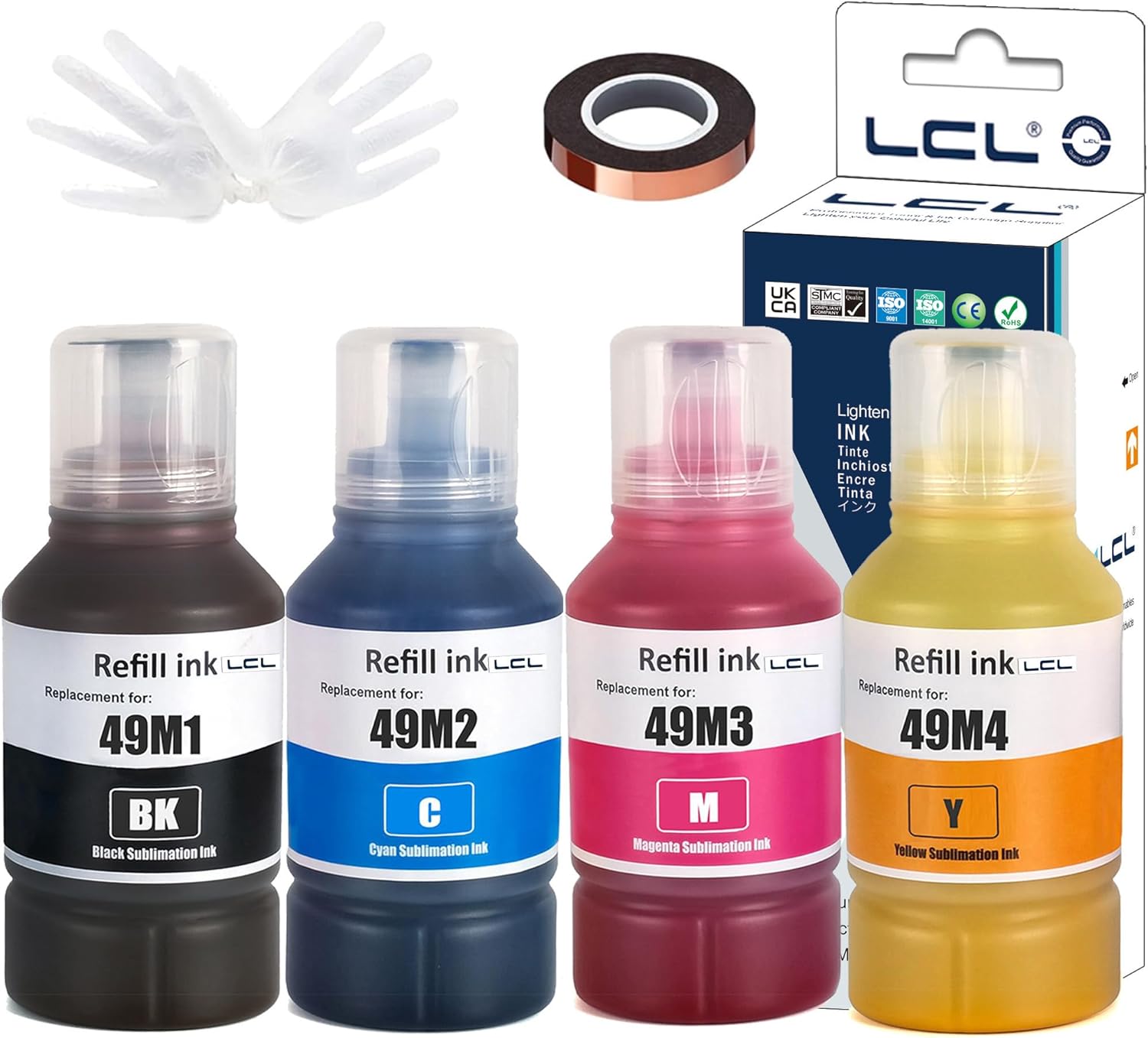 Compatible 4x140ml T49M Autofill Sublimation Ink Replacement for ...