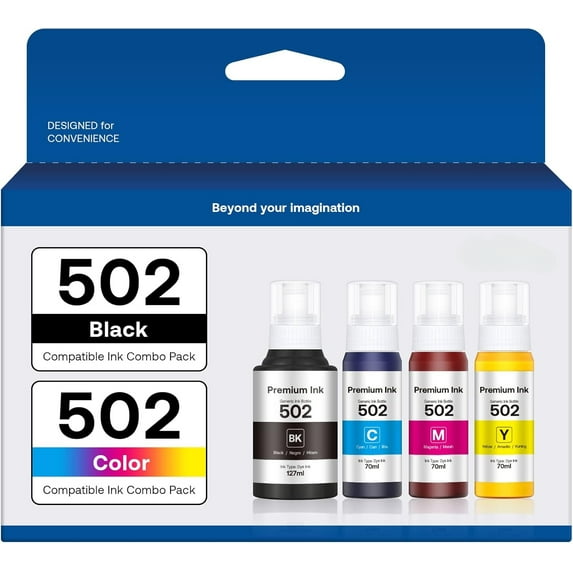 Compatible 502 Ink Bottles Replacement for Epson Compatible 502 Ink ...