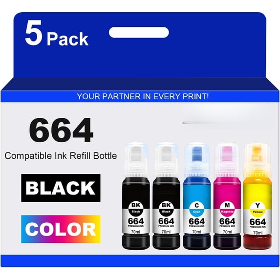 Compatible 664 T664 Ink Refill Bottles for ET-2650 ET-2550 ET-16500 ET ...