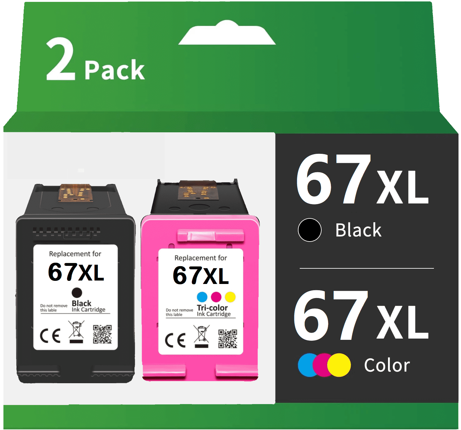 Compatible 67XL 67 XL High Yield Ink Cartridge Replacement for HP ...