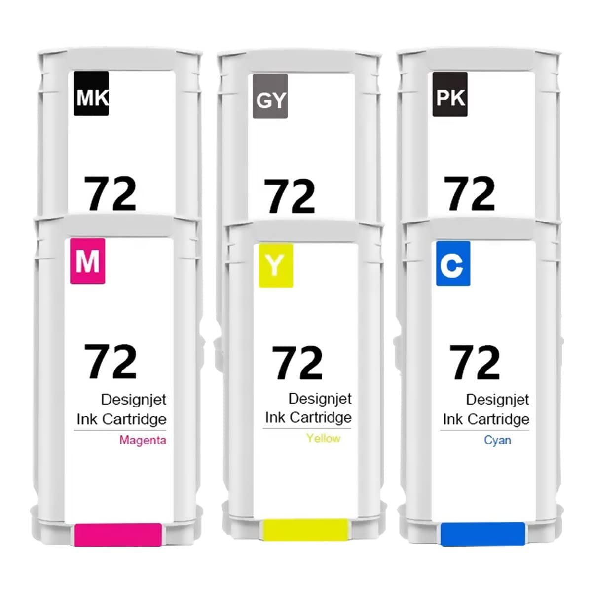 Compatible 72 Ink Cartridges Replacement for HP 72 130-ml C9403A C9370A ...
