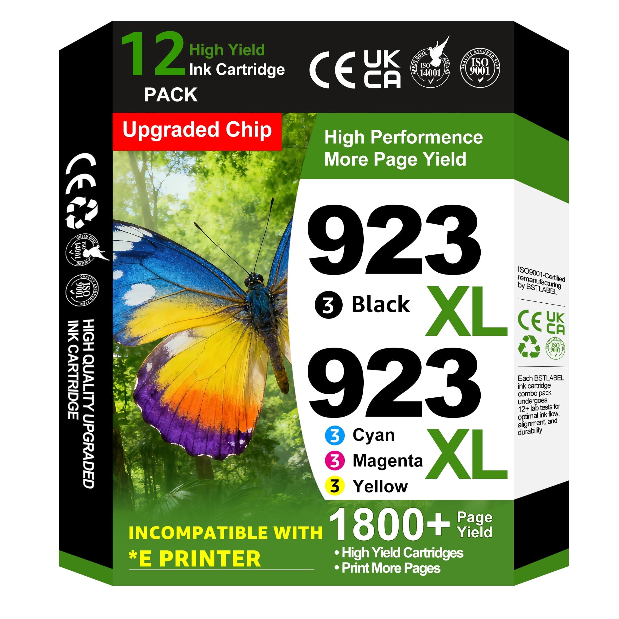Compatible for 923e 923XL Ink Cartridges Combo Pack High Yield Black ...