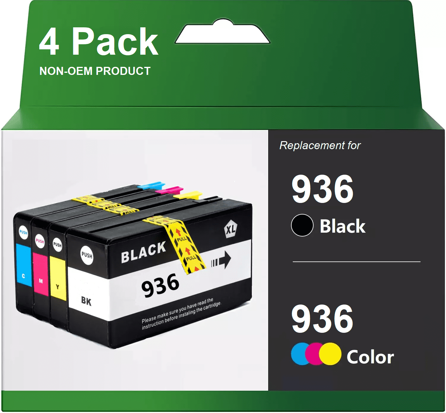 Compatible 936 Ink Cartridge Replacement for OfficeJet 9110b 9130b (4 ...