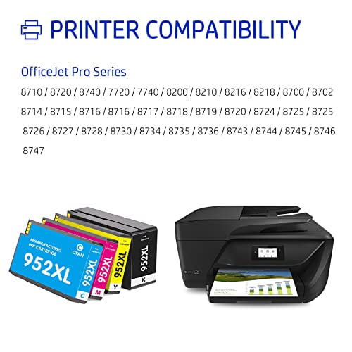 Compatible for 952XL Ink Cartridges Combo Pack Replacement for HP 952 ...