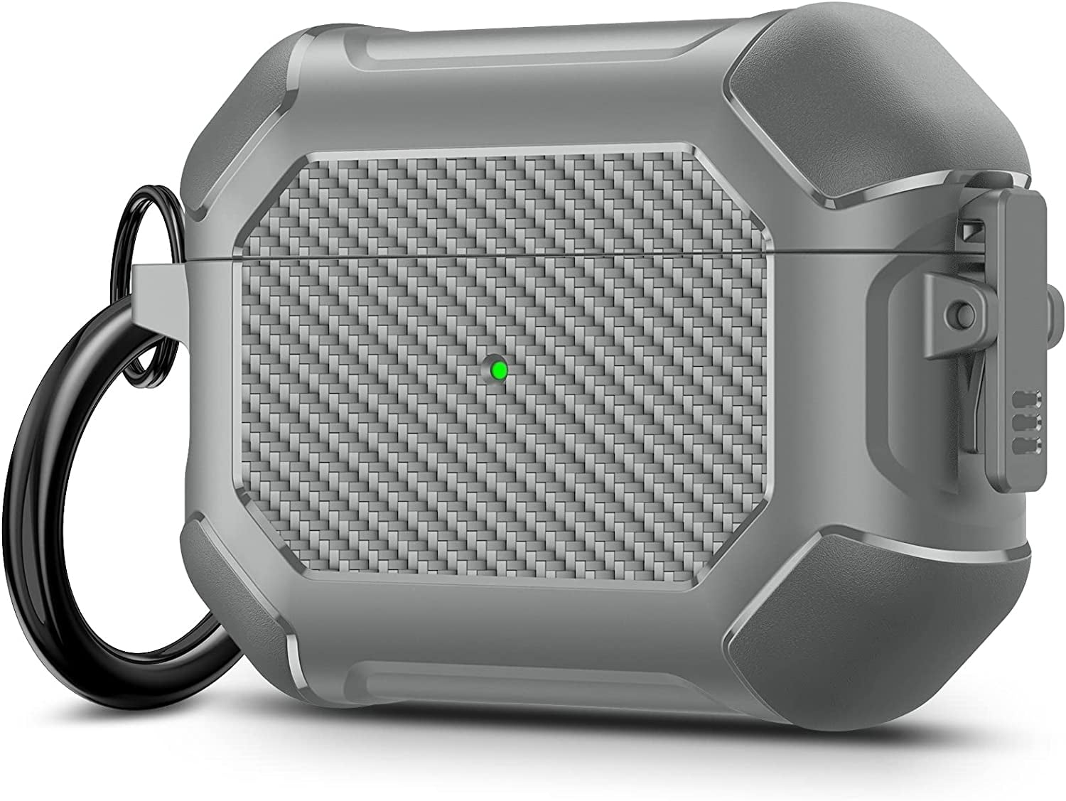 Compatible with AirPods Pro Case, Carbon Fiber Secure Lock Clip Full ...