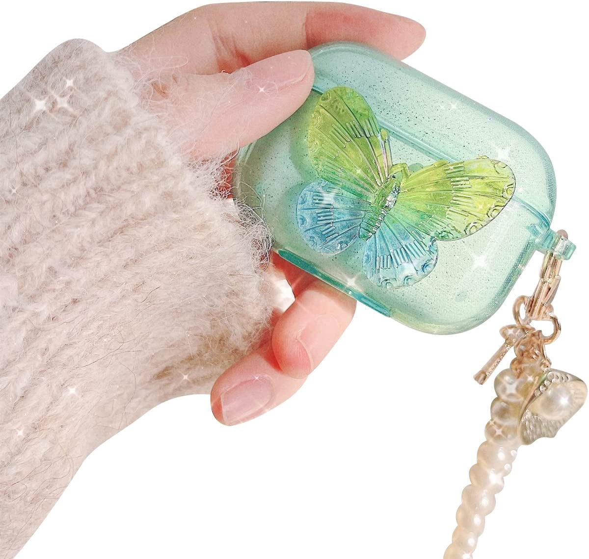 Compatible with AirPods Pro Case with Girls Cute Clear Glitter ...