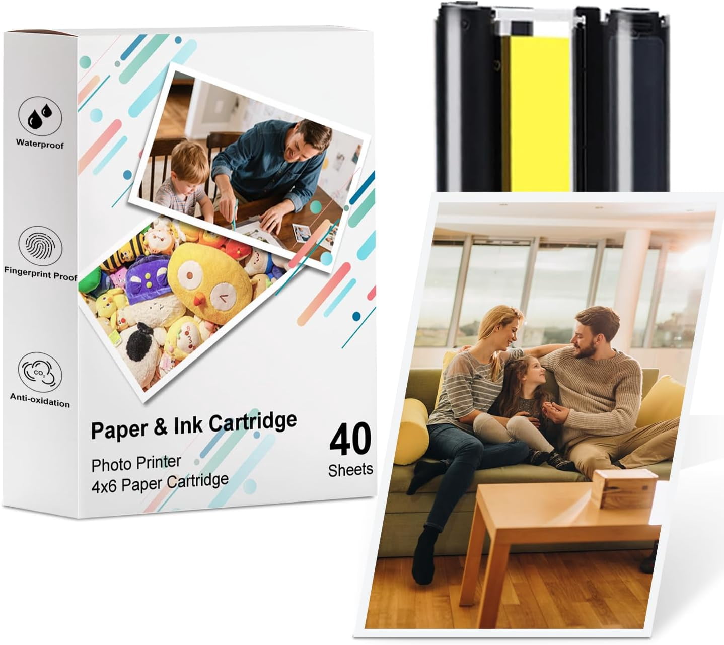 Compatible for Amber M100/M200 4x6 Photo Printer 40 Sheets Photo Paper ...
