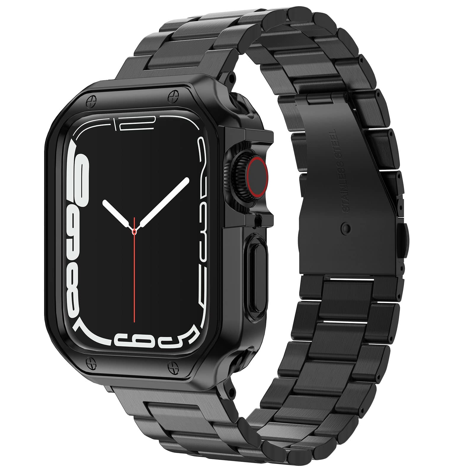 Compatible with Apple Watch Band and Case, Stainless Steel Metal Chain ...