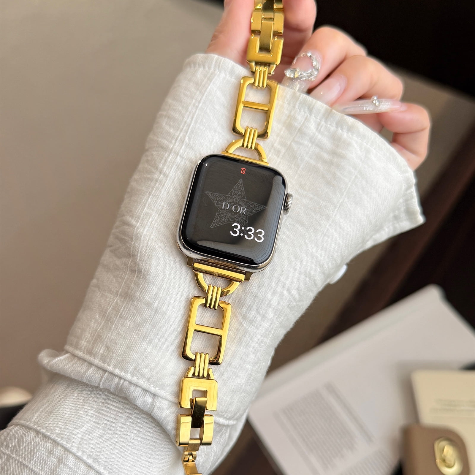 Compatible with Apple Watch Bands 38/40/41/42mm(S10), Stylish Metal ...