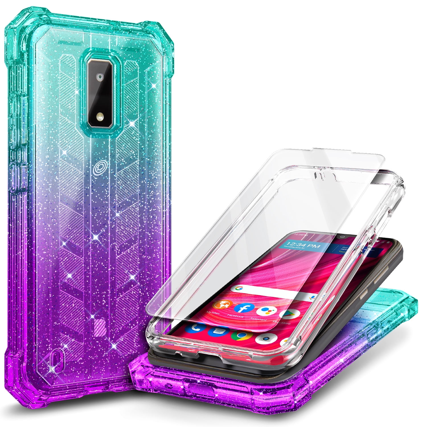 Compatible for BLU View 4 (B135DL) / View 2 (B131DL) Case w/ Tempered ...