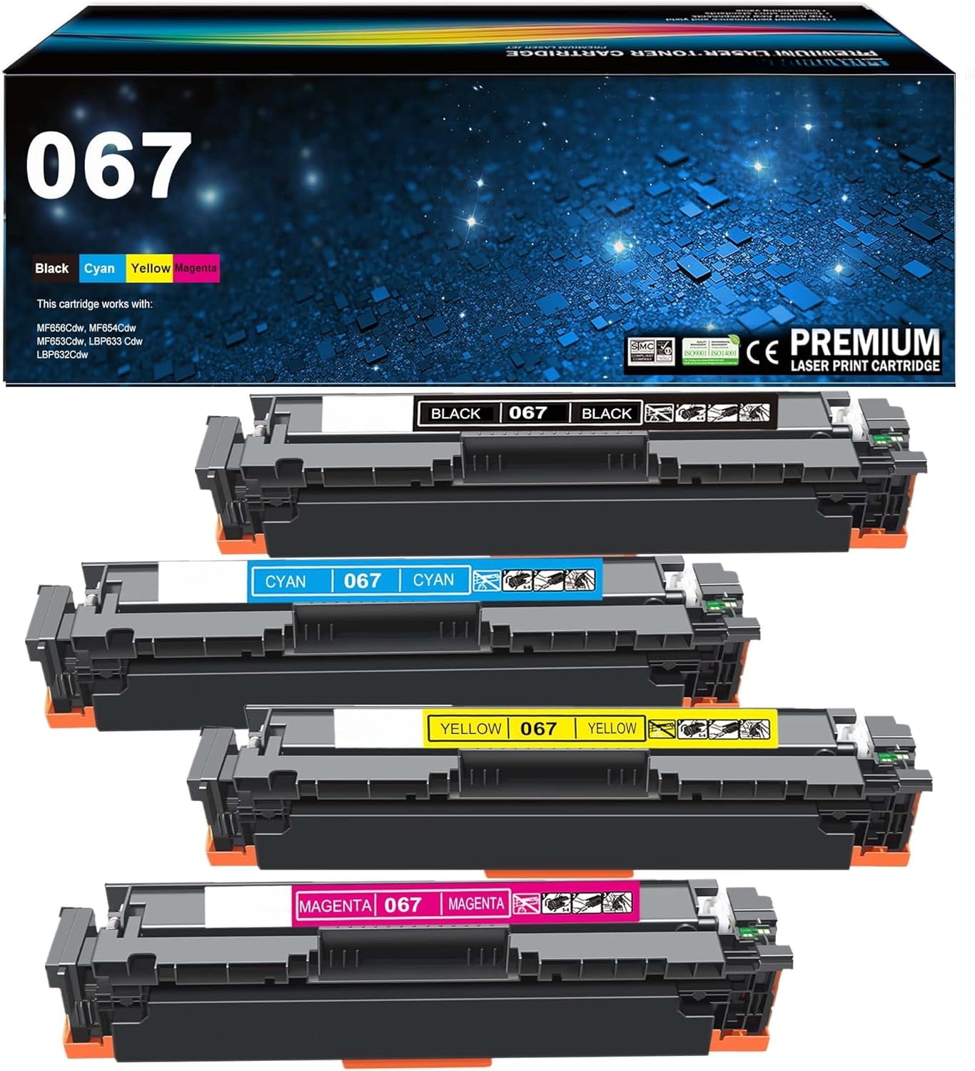 Compatible Canon 067 Toner Cartridges Set Replacement for Canon Color ...