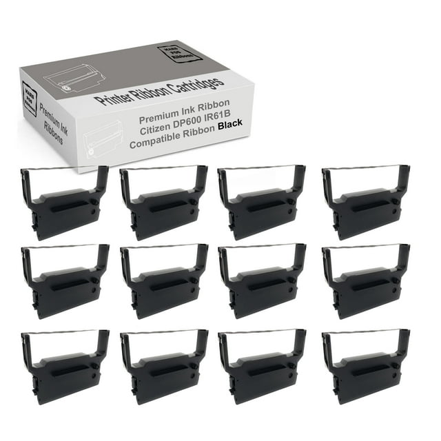 Compatible Citizen iDP 3550 DP600 Black Printer Ribbon IR61B 12 Pack ...