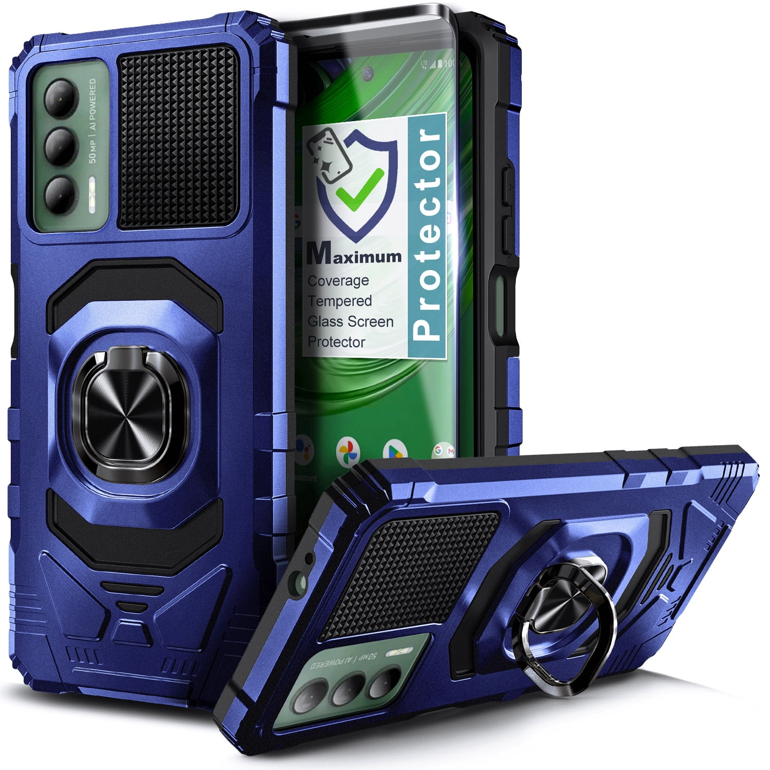Compatible with Cricket Outlast / AT&T Jetmore Phone Case with Tempered ...