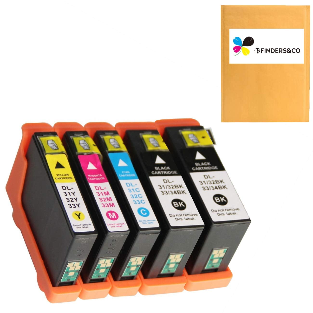 Dell Ink Cartridges Series 31-34 for V525w, V725w Printer Pack (2BK, 1C ...