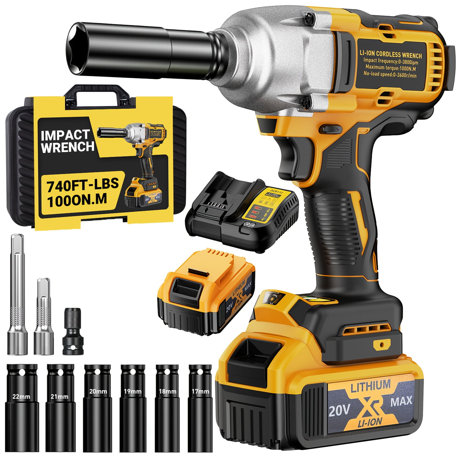 [Compatible With Dewalt]Brushless Motor Wrench Set Tool, 4 Speed Mode ...