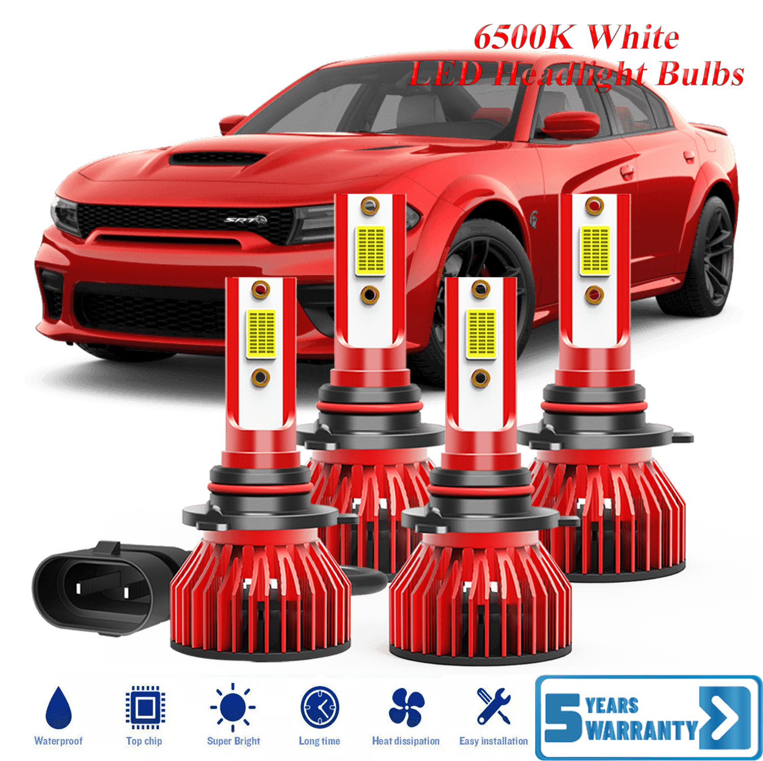 Compatible with Dodge Charger R/T SXT SRT Sedan 4-Door 2016-2023 – 9005 ...