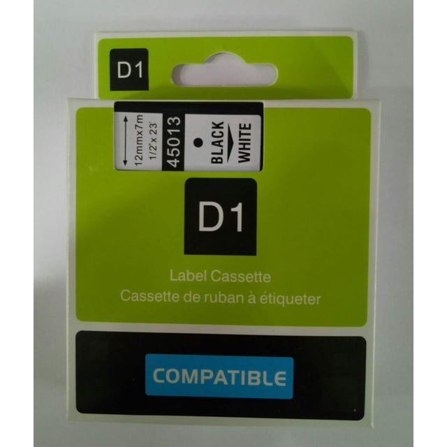 Compatible Dymo 45013 D1 Label-Maker Black On White S0720530 Tape (12Mm ...