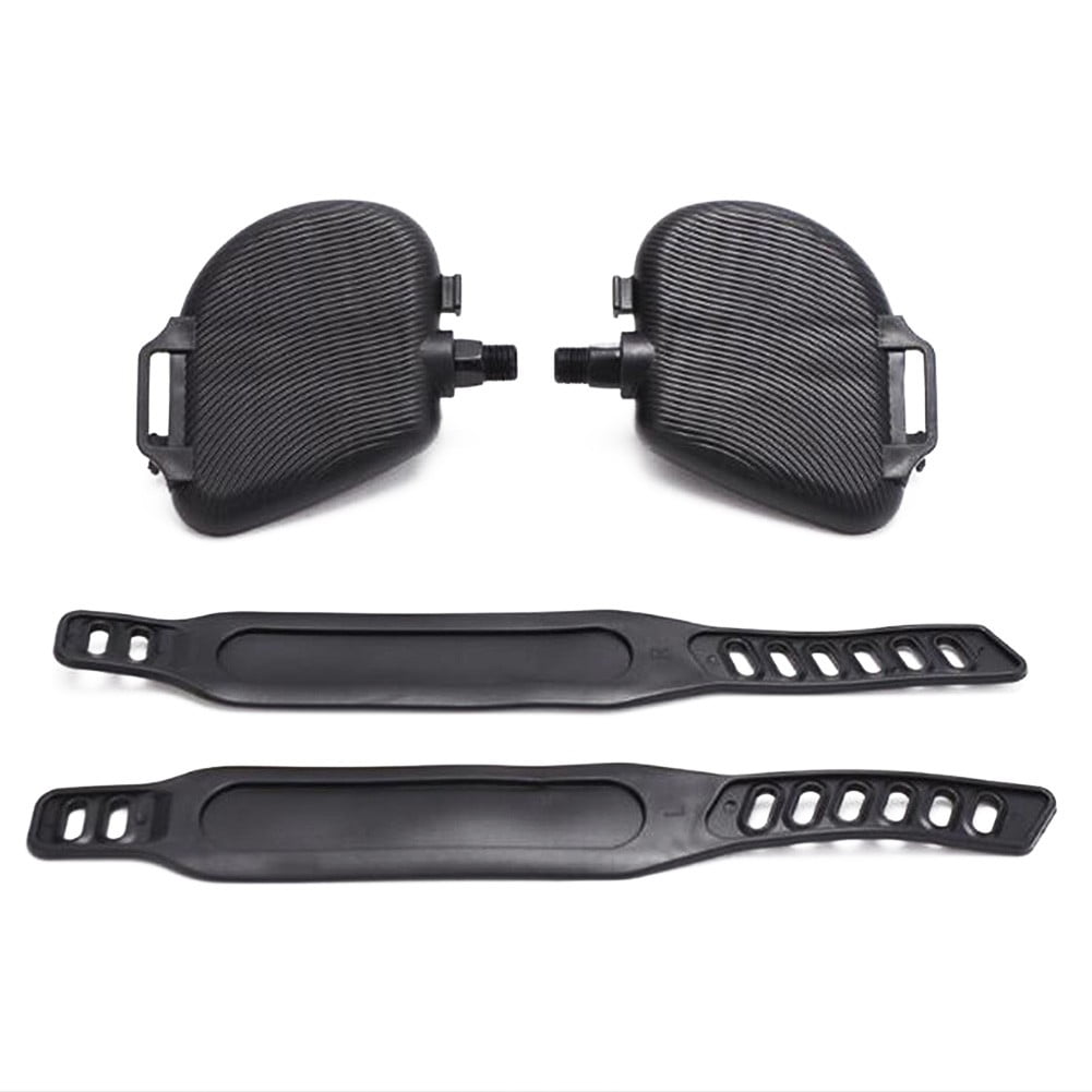 Compatible Exercise Bike Pedals With Straps For 9/16 And 1/2 For ...