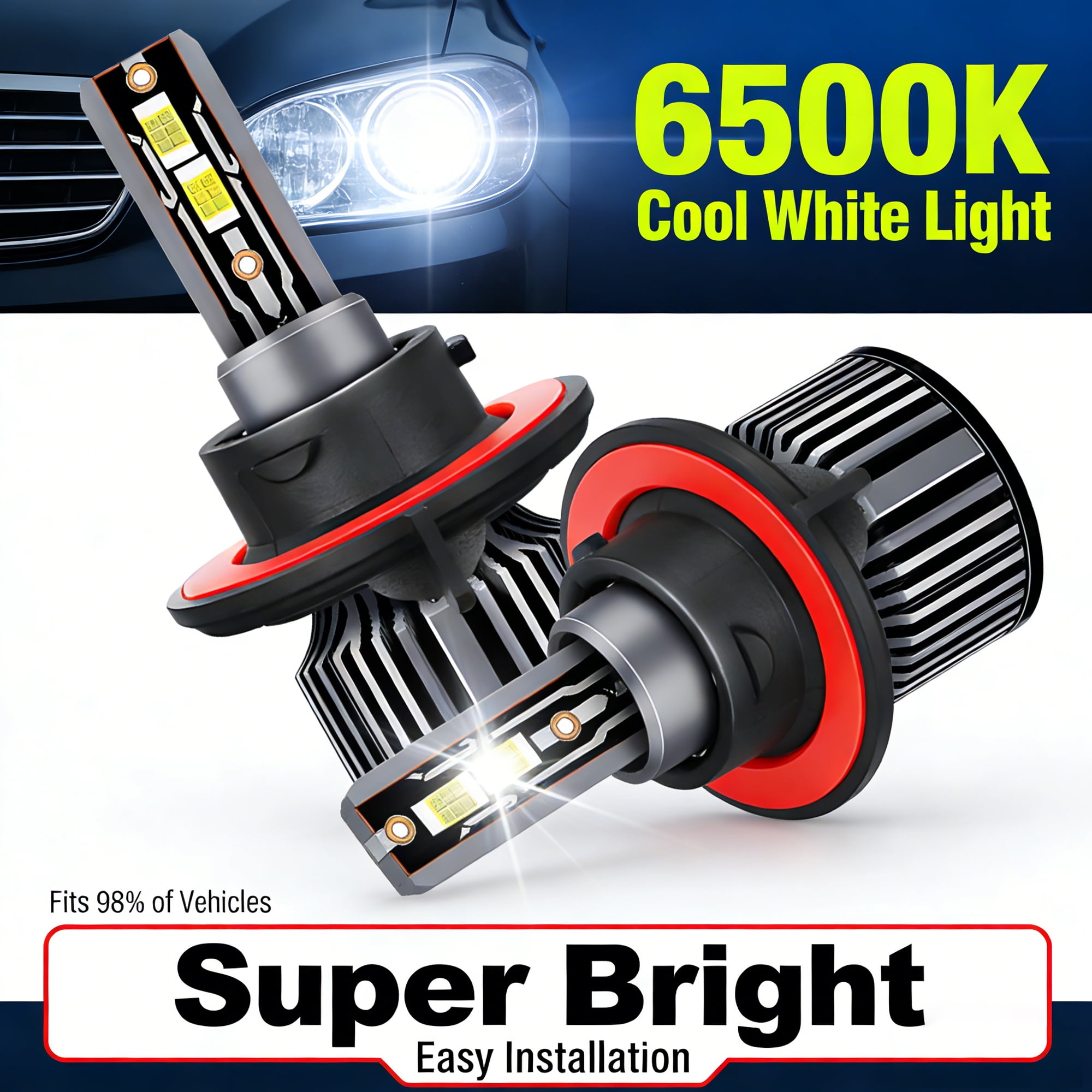 Compatible with Ford F-150(2004-2014) H13/9008 LED High Low Hi/Lo Dual ...