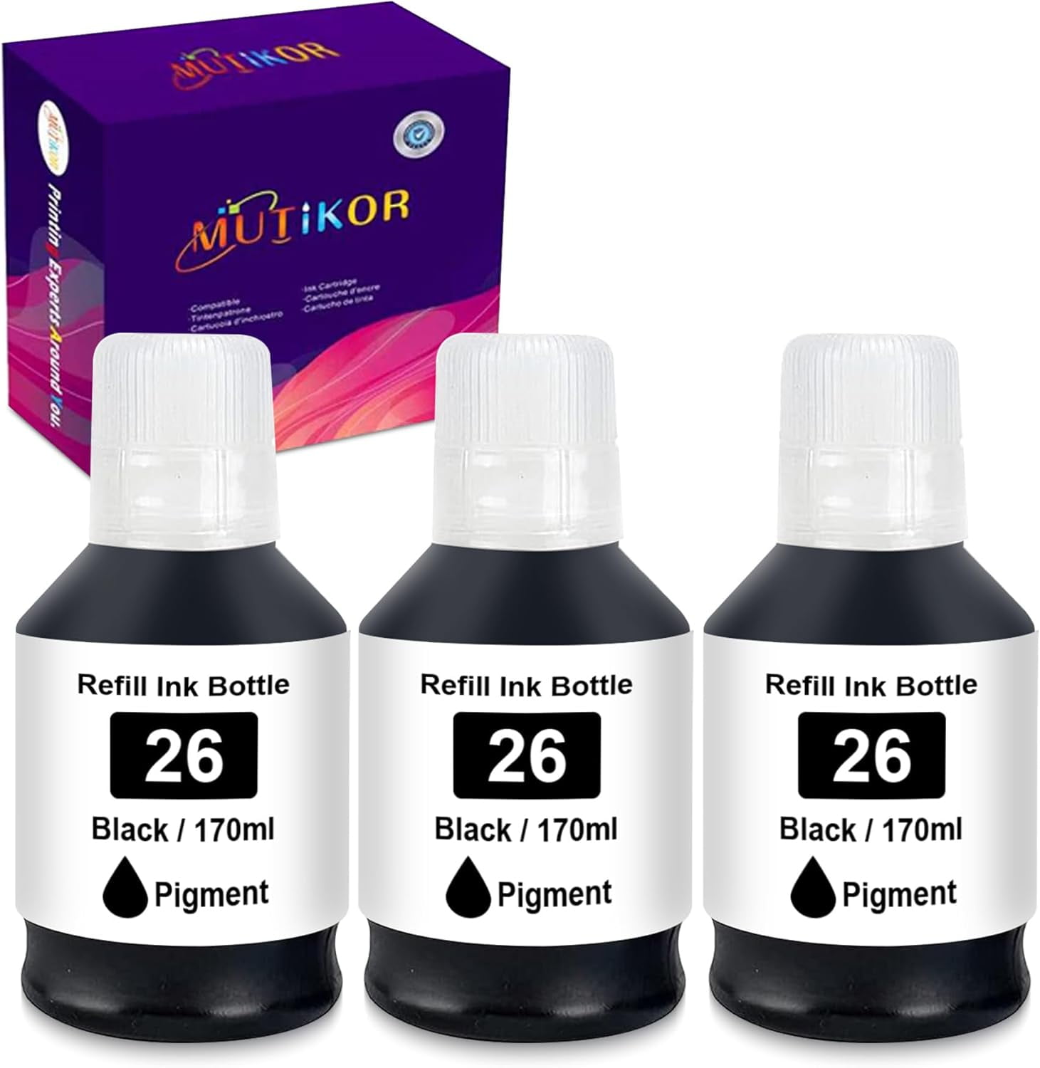 Compatible GI-26 GI26 Black Ink Bottle Replacement for CAN GI-26 BK ...