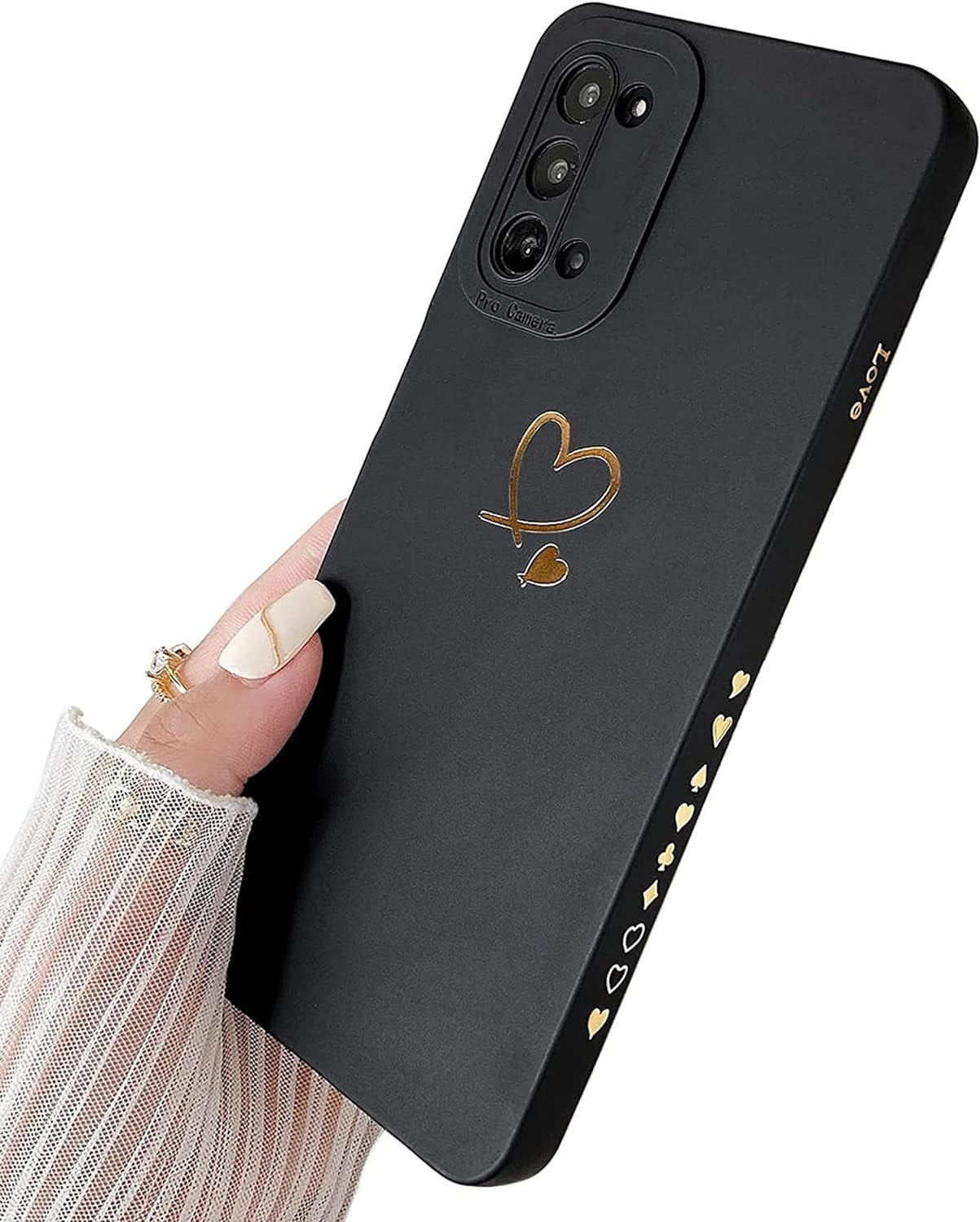 Compatible with Galaxy Note 20 Case Cute Plated Love Heart Full Camera ...