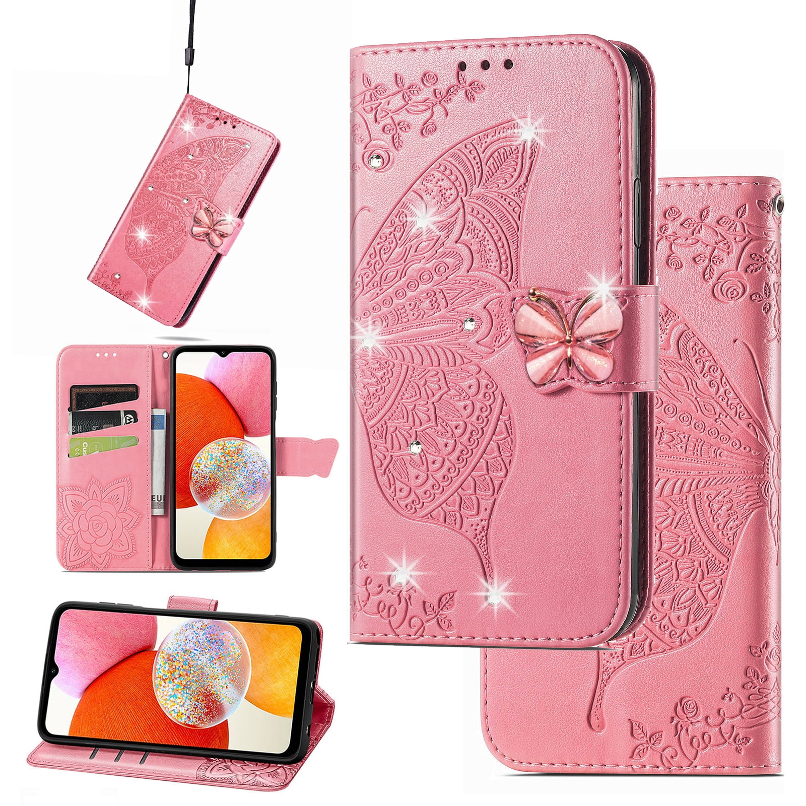Compatible with Galaxy S23 Wallet Case, [Kickstand Feature][Wrist Strap ...