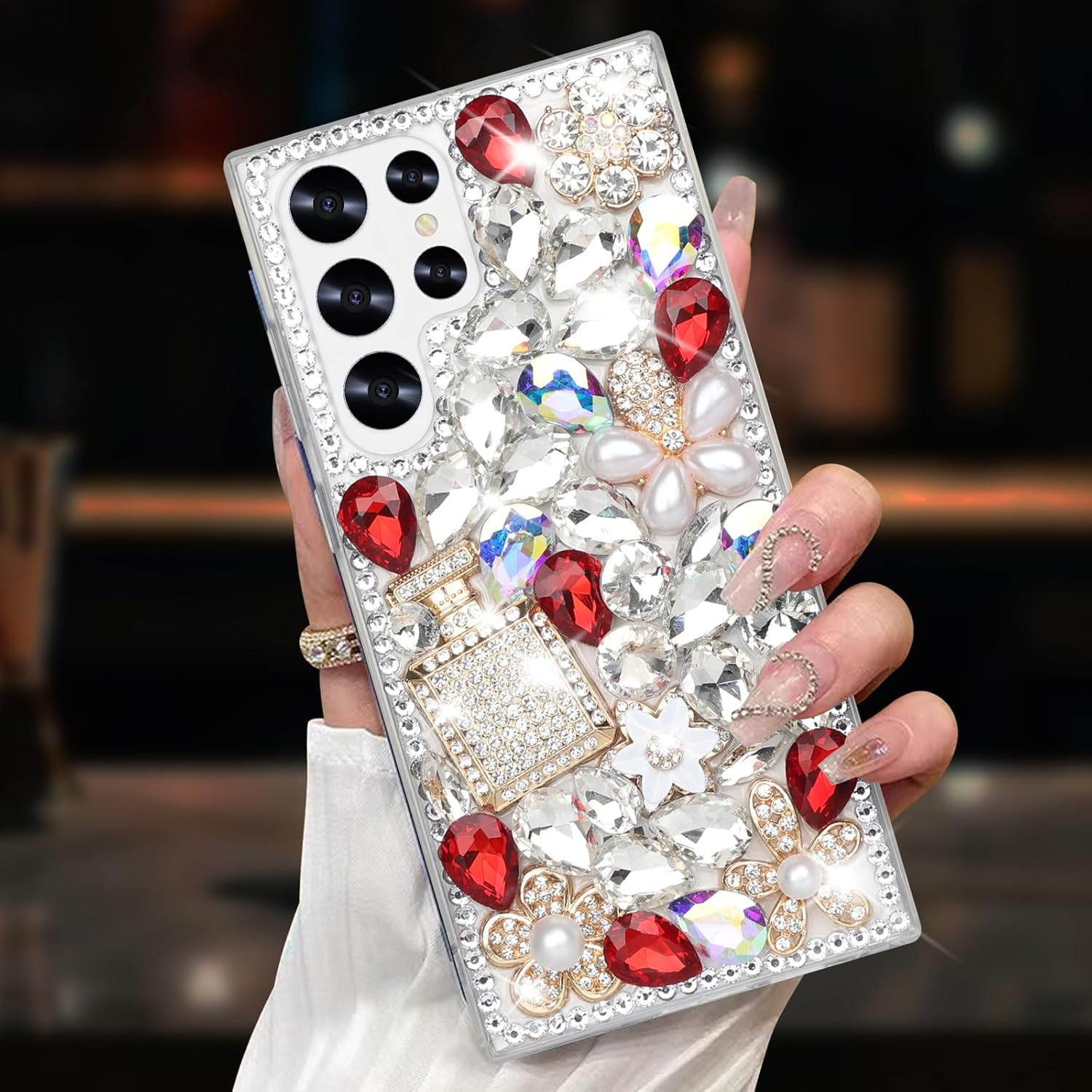 Compatible with Galaxy S24 Bling Case for Women Girls Luxury 3D Sparkle ...