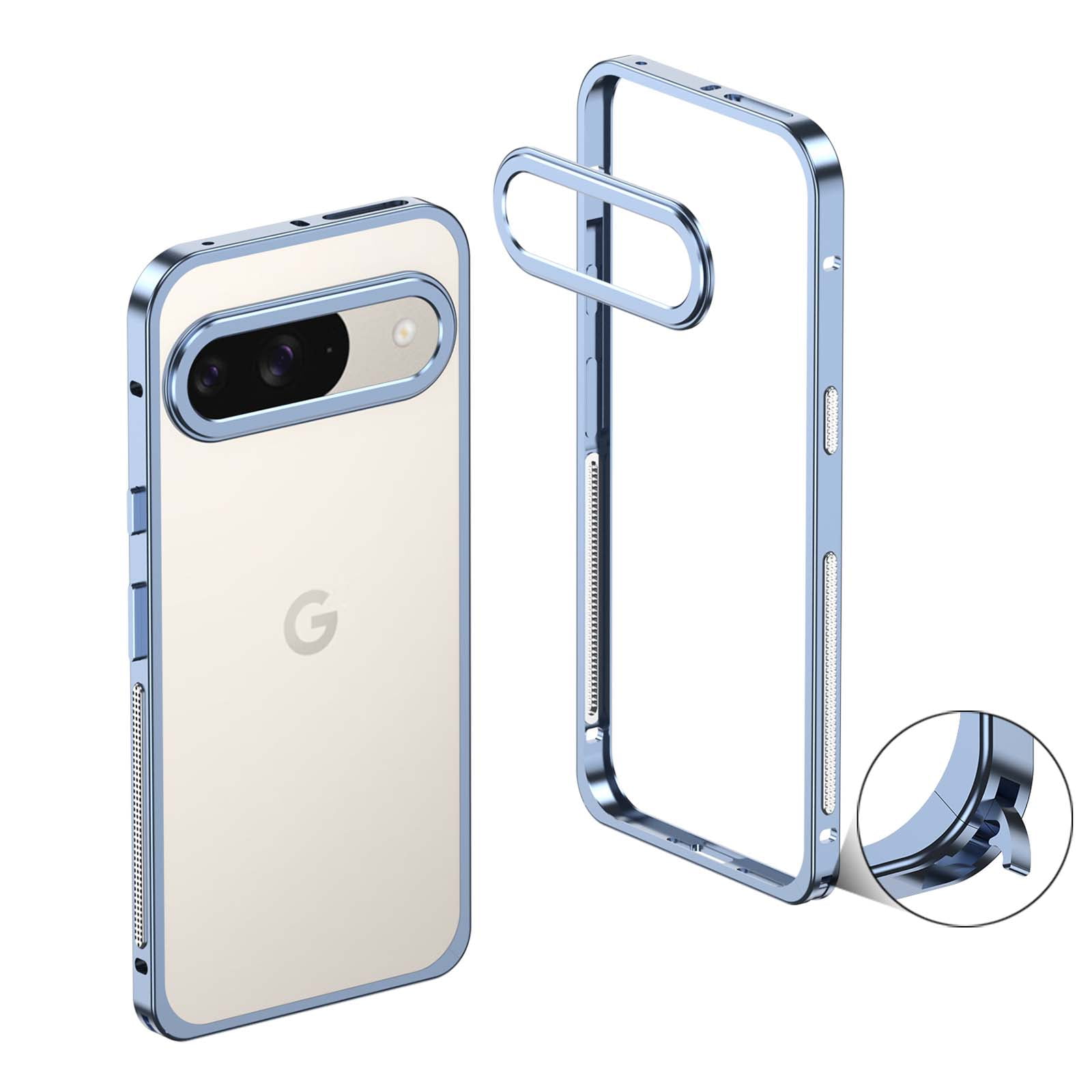 Compatible with Google Pixel 10 Metal Bumper Phone Case,Slim Fit No ...
