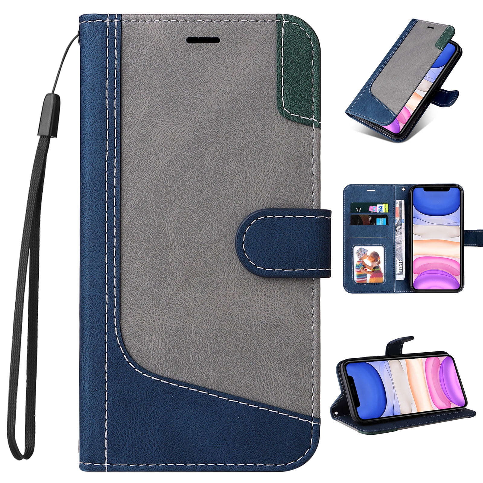 Compatible with Google Pixel 7 Pro Wallet Case, Shockproof Flip Folio Leather Wallet Cover with ...
