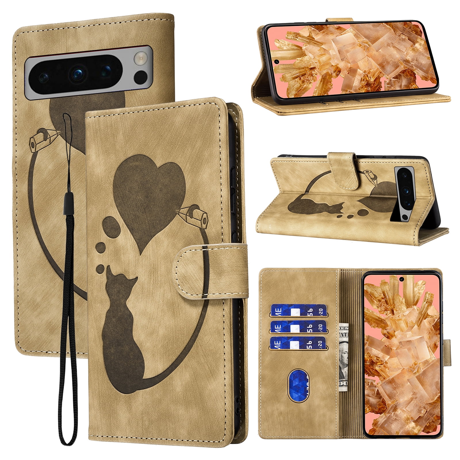 Compatible with Google Pixel 8 Pro Case Wallet Case with Kickstand ...